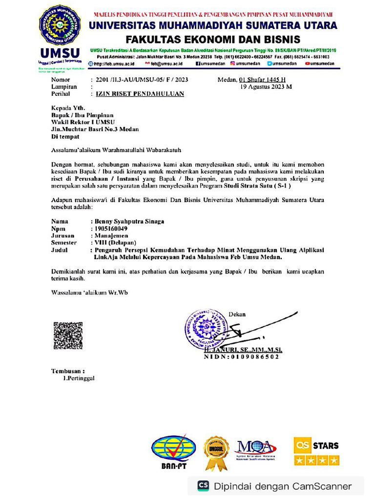 Surat Surat Riset Dan Balasan | PDF