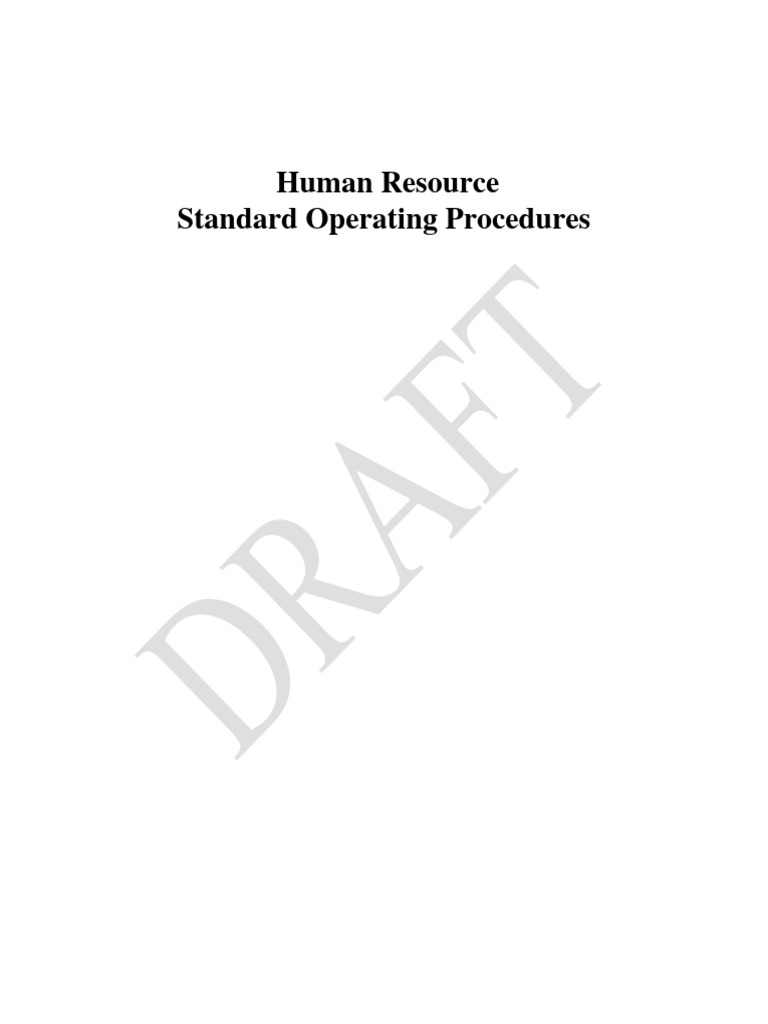 HR Standard Operating Procedures Guide | PDF | Human Resource ...