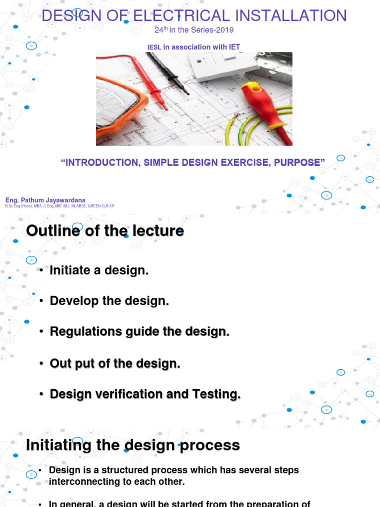 Electrical Installation-Introduction To Design by Eng. Pathum | PDF ...