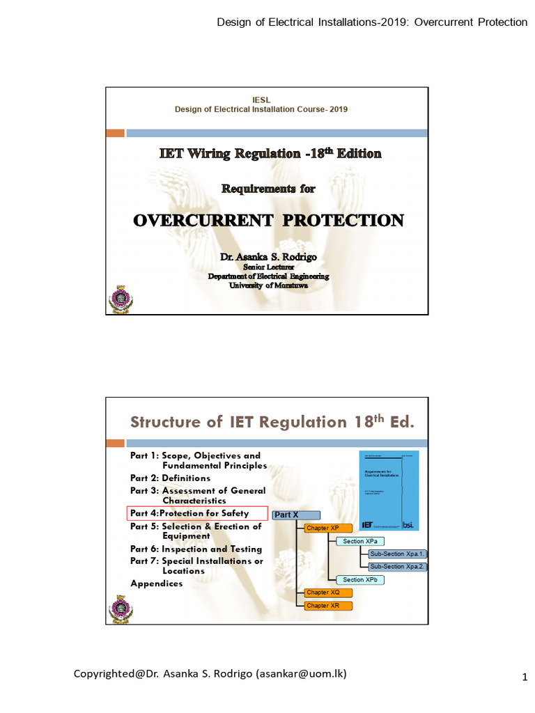 Overcurrent Protection - IESL - 08june2019 | PDF | Electric Motor ...