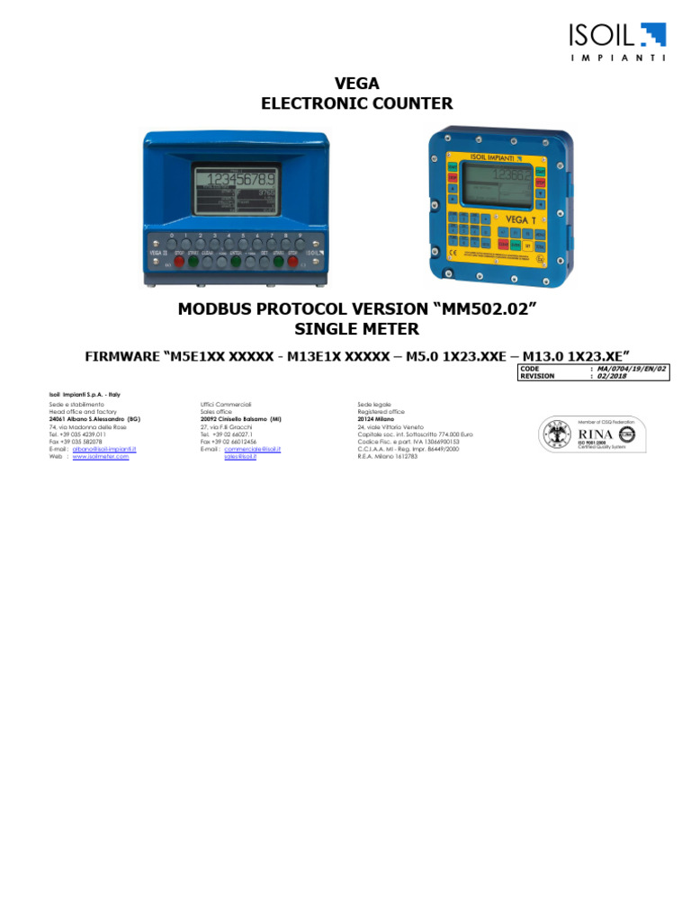 Ma-704-19-En-02 - Modbus Protocol | PDF | Data Transmission | Computer Engineering