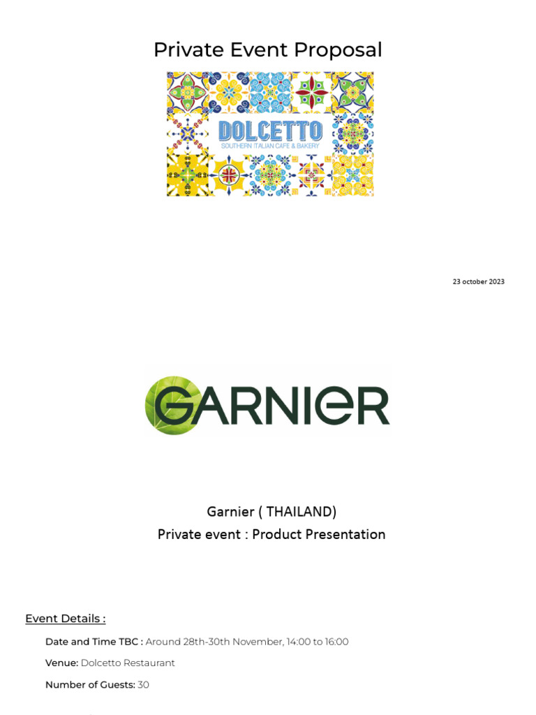 Garnier Private Proposal | PDF | Economies