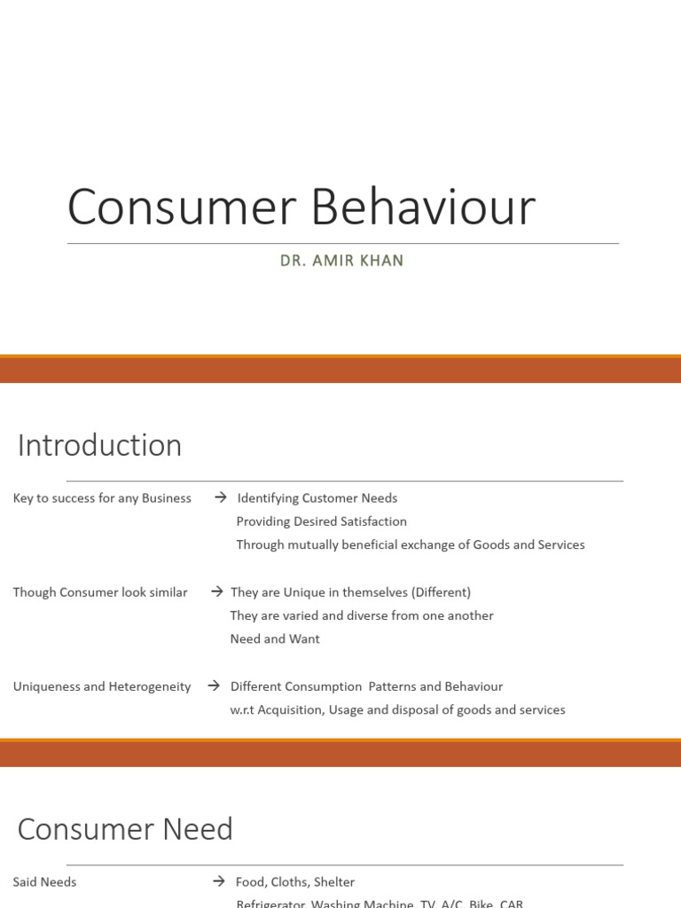 Unit 1-Consumer Behaviour | PDF | Consumer Behaviour | Marketing