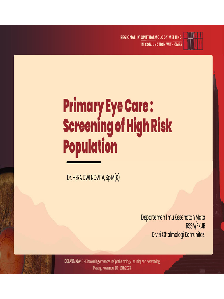 Primary Care Screening of High Risk Population - Dr. Hera Dwi Novita ...