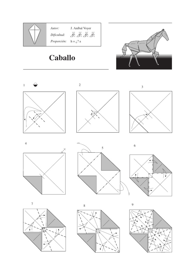 Origami: Caballo Paso a Paso | PDF