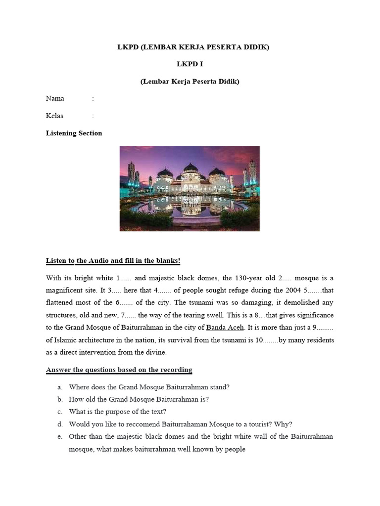 LKPD Descriptive Text Fase E | PDF