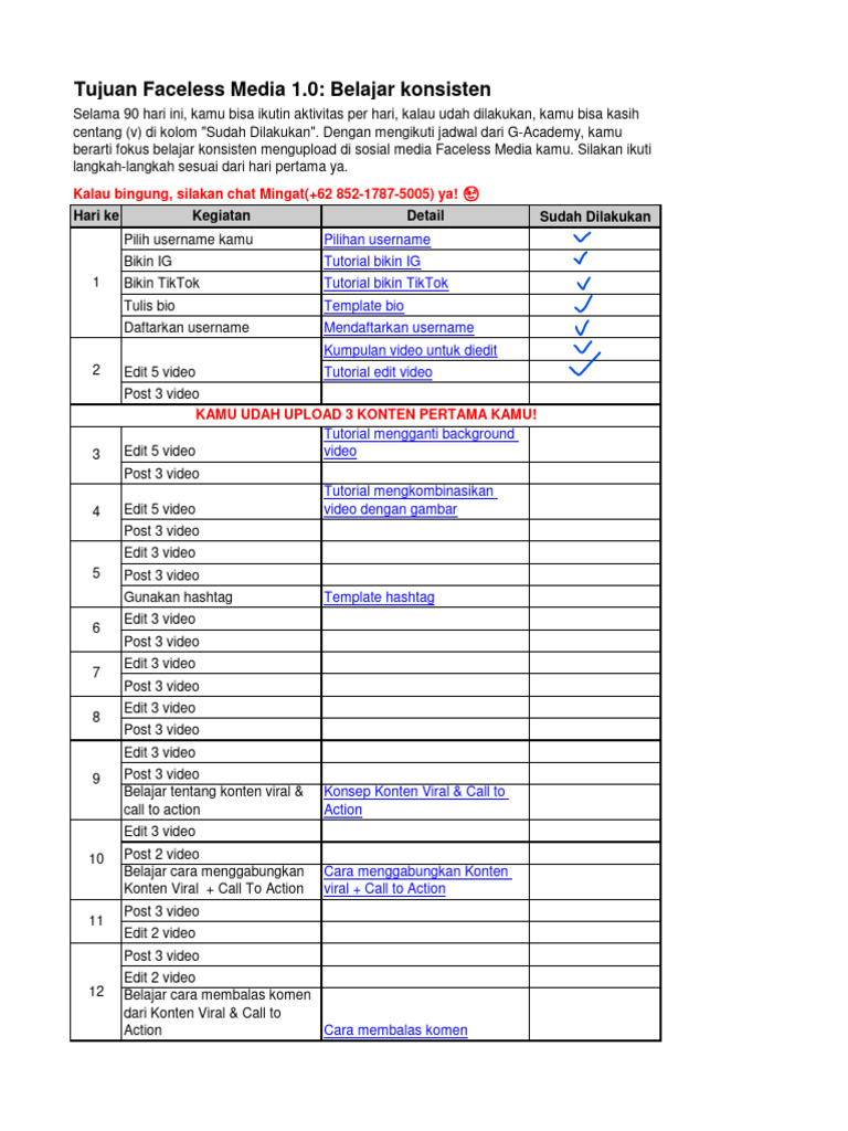 Faceless Media Worksheet 1.0 (90 DAYS) - G-Academy | PDF | Karier ...