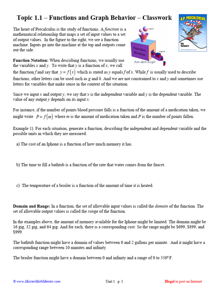 Apprec Alc Unit 1 A Stud | PDF | Function (Mathematics) | Monotonic ...