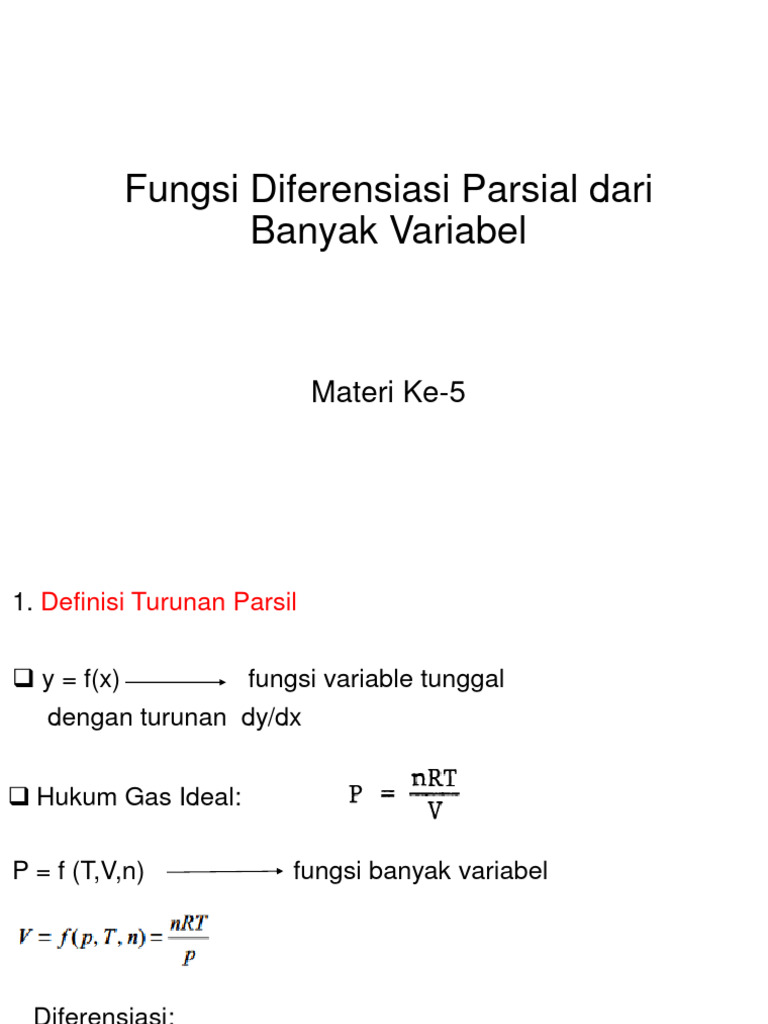 Turunan Parsial dan Aplikasinya | PDF