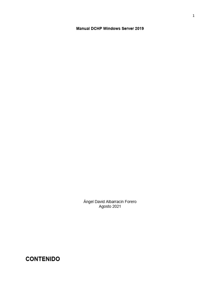 Manual DHCP Windows Server | PDF