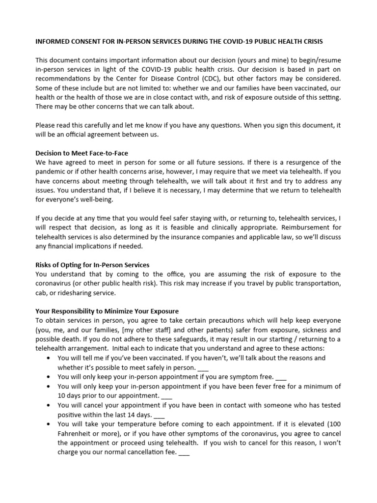 Sample Informed Consent Form | Download Free PDF | Informed Consent ...