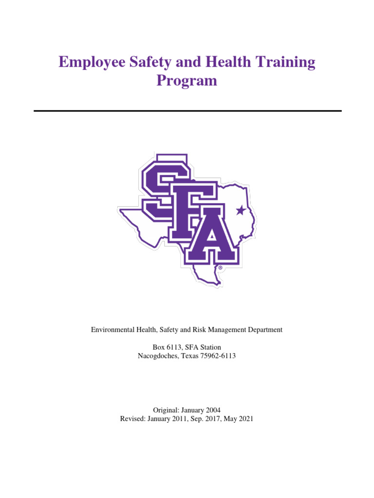 Employee Safety and Health Training Plan | PDF | Occupational Safety ...