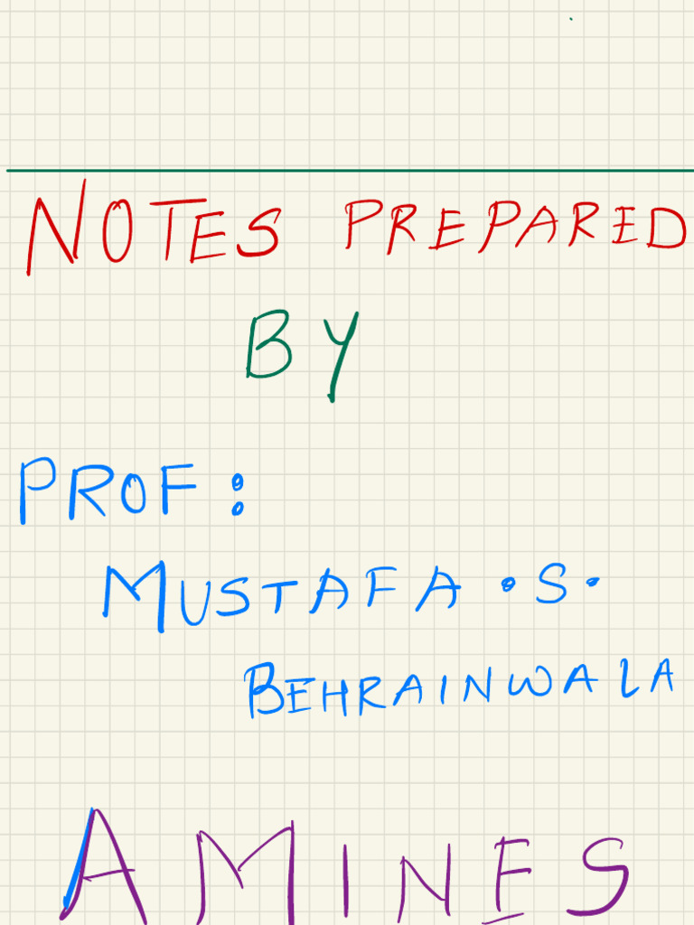 Chem Ch 13 NIE Premium NOtes | PDF | Amine | Pyridine