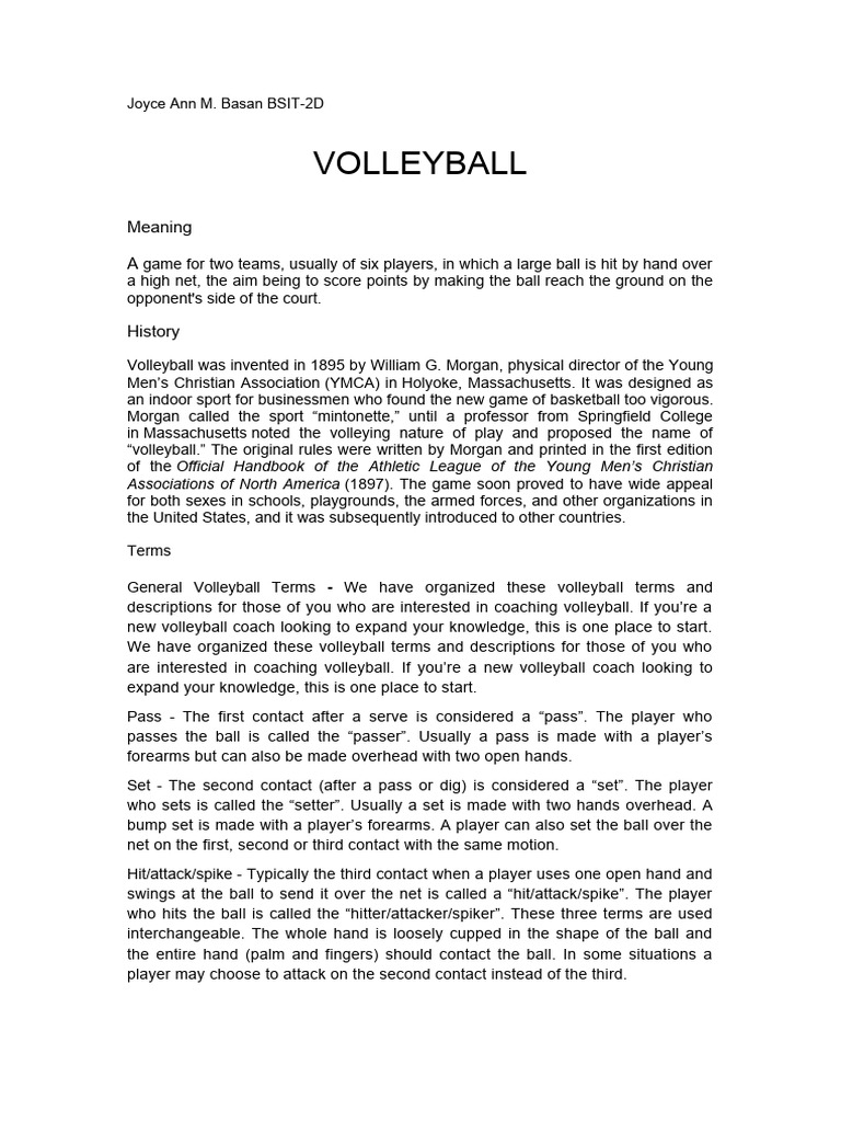Volleyball | PDF | Volleyball | Sports