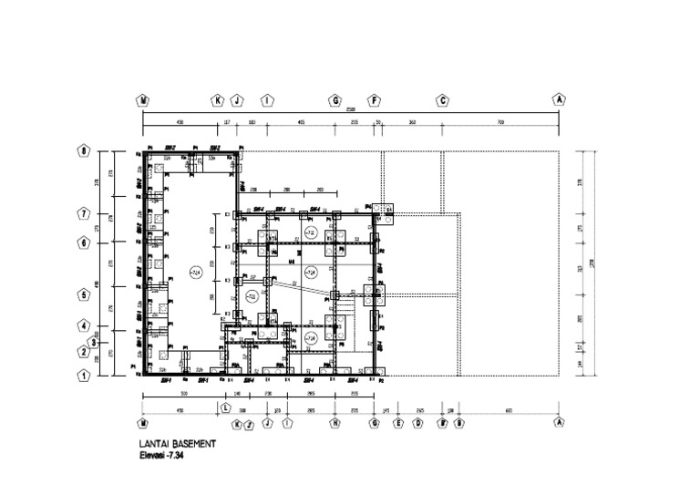 01 Denah Pondasi Basement | PDF