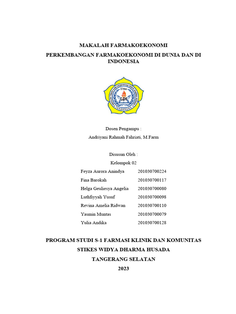 Makalah Farmakoekonomi | PDF
