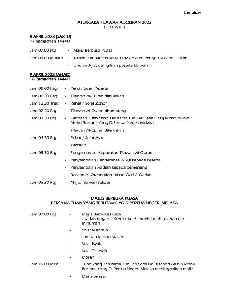 Aturcara & Program | PDF