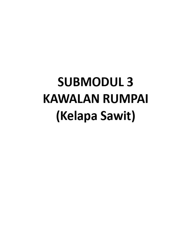 Submodul 3 (Kawalan Rumpai) Handout | PDF | Kesehatan Holistik