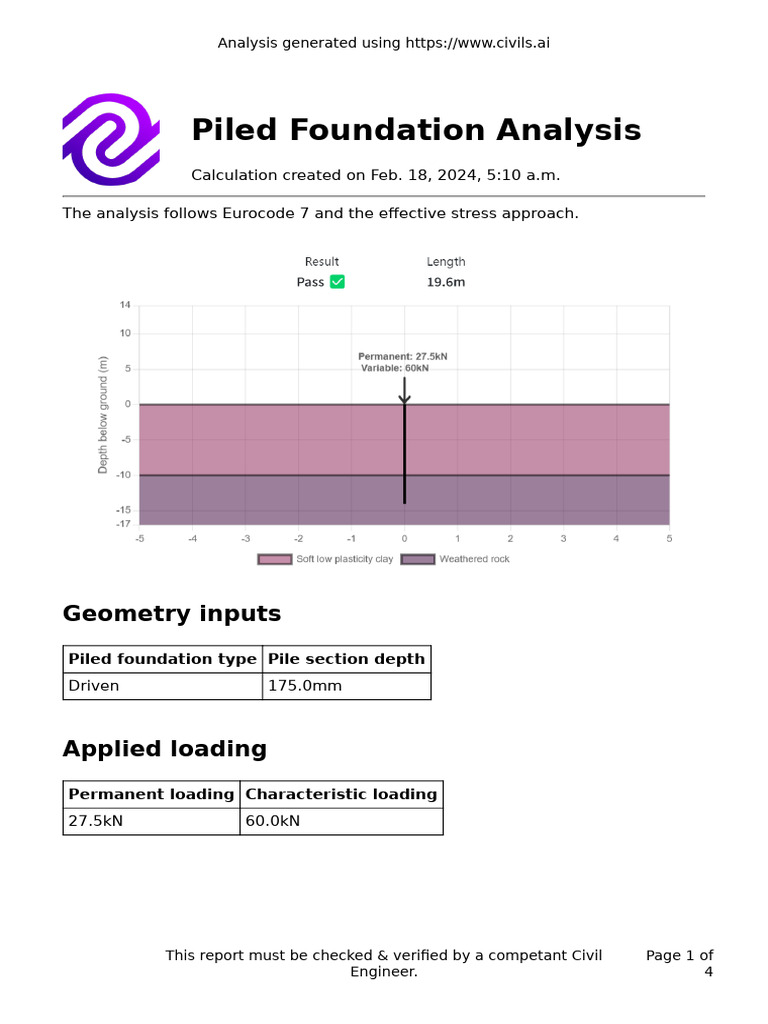 Civils - Ai Piling Calculation | PDF | Deep Foundation | Foundation ...