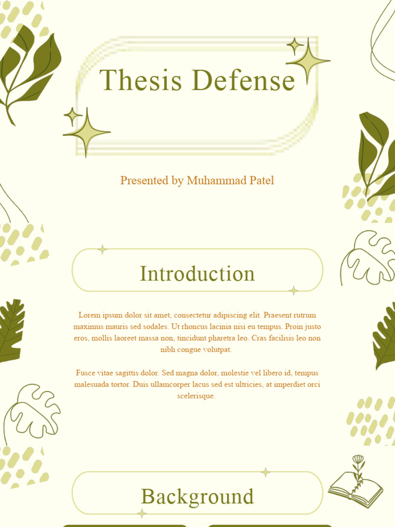 Thesis Defense Presentation Overview | PDF | Career & Growth
