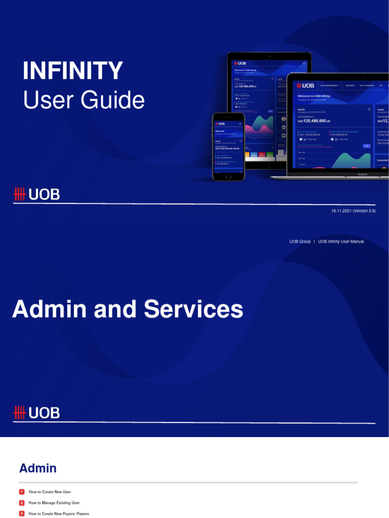 UOB Infinity User Guide (Admin and Services) | PDF | Cheque | Payments