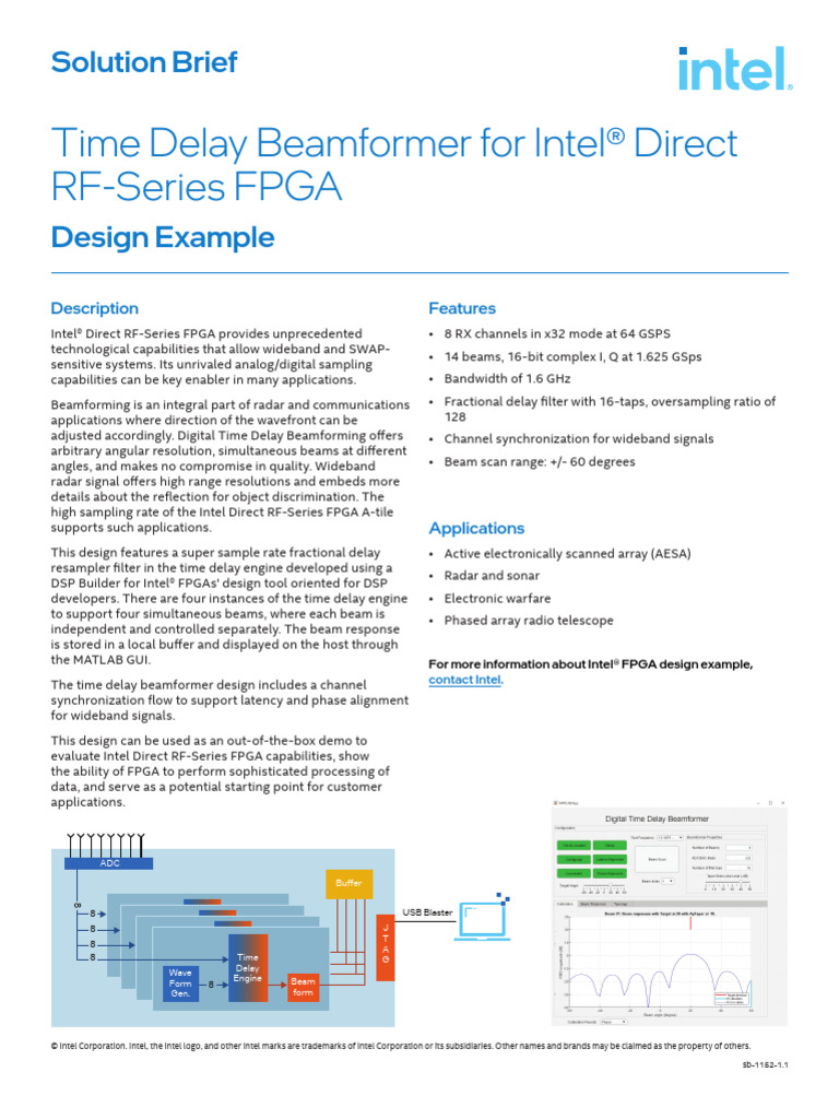Time Delay Beamformer For Direct RF Series Fpga Solution Brief | PDF ... Time Delay Beamformer For Direct RF Series Fpga Solution Brief | PDF ...