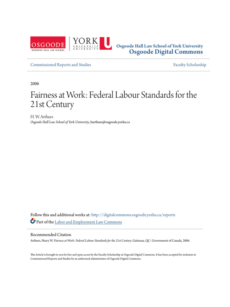 Federal Labour Standards Review 2006 | PDF | Labour Law | Employment