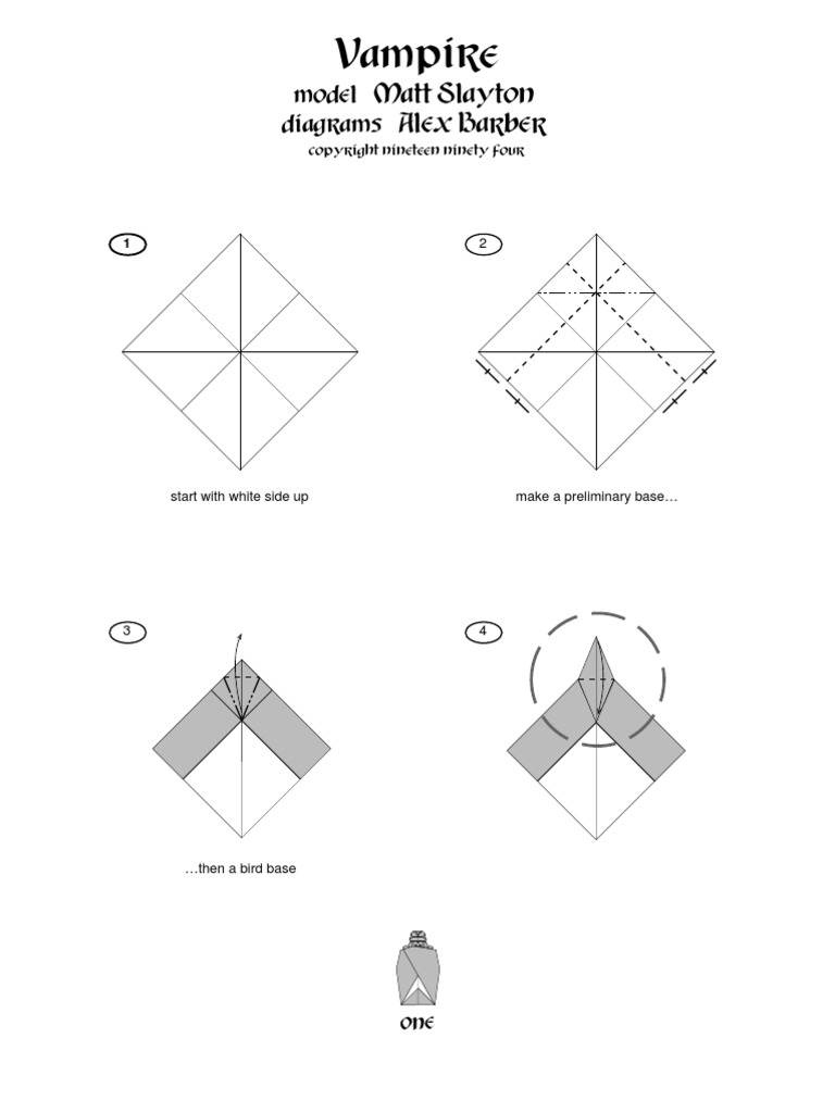 Origami Vampire Teeth Instructions