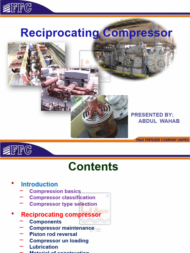 Introduction To Reciprocating Compressor | PDF | Piston | Valve