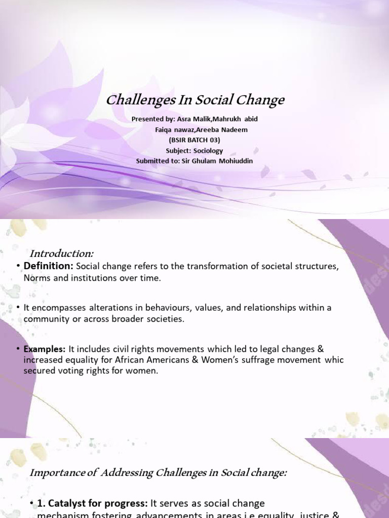Challenges in Social Change | PDF | Sustainability | Society