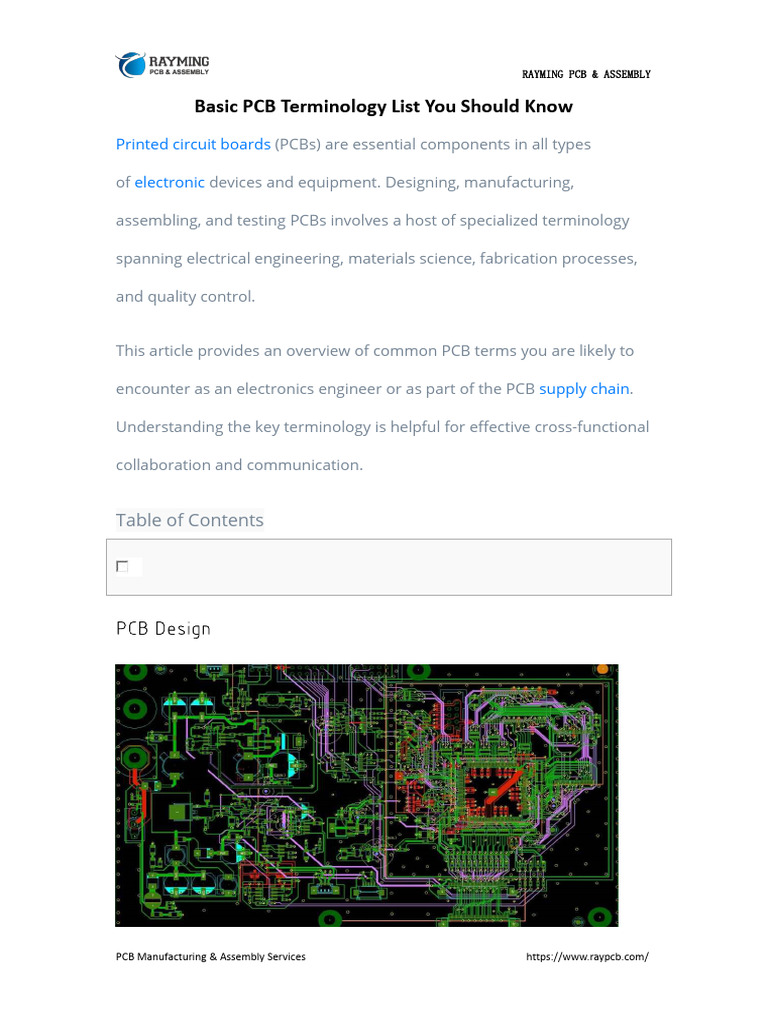 Basic PCB Terminology List You Should Know | PDF