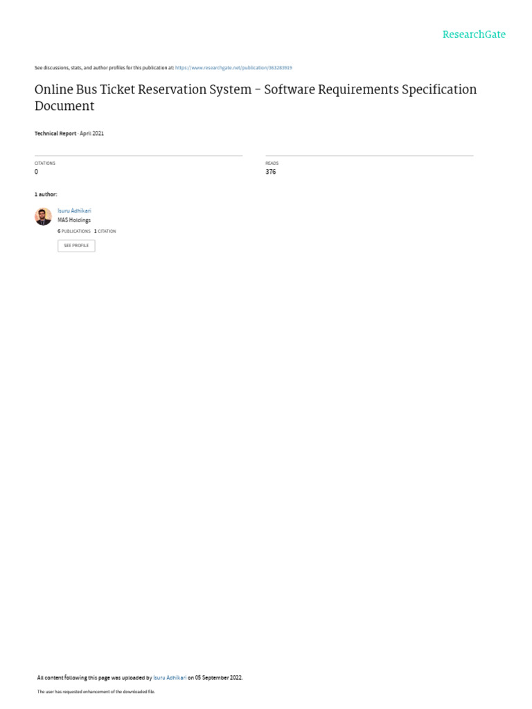 Online Bus Ticket Reservation SRS | PDF | Websites | World Wide Web