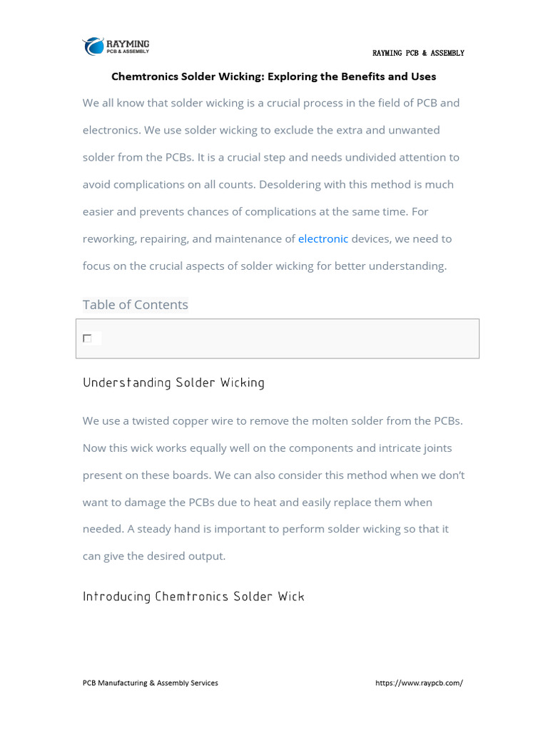 Chemtronics Solder Wicking Exploring The Benefits and Uses | PDF ...