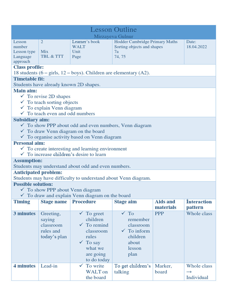 Mathematics (Lesson Plan2) | Download Free PDF | Pedagogy | Cognitive Psychology