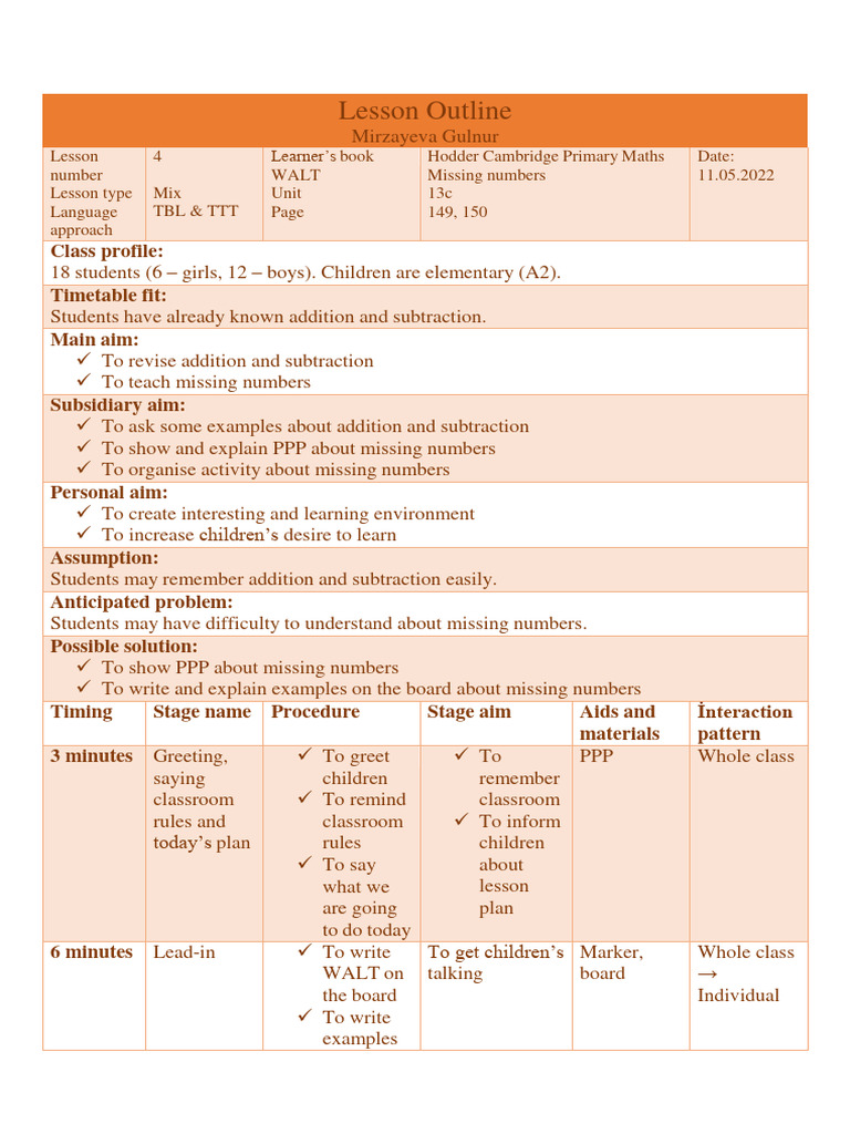 Teaching Missing Numbers in Maths | PDF | Teaching | Pedagogy