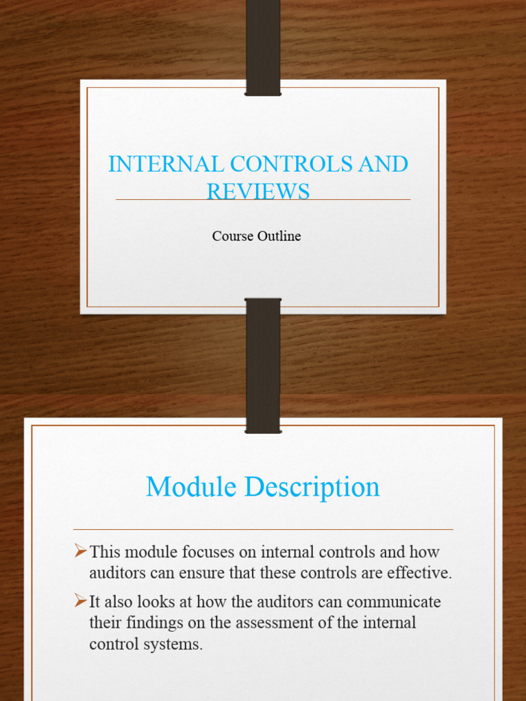 Course Outline - Internal Controls | PDF | Career & Growth | Business