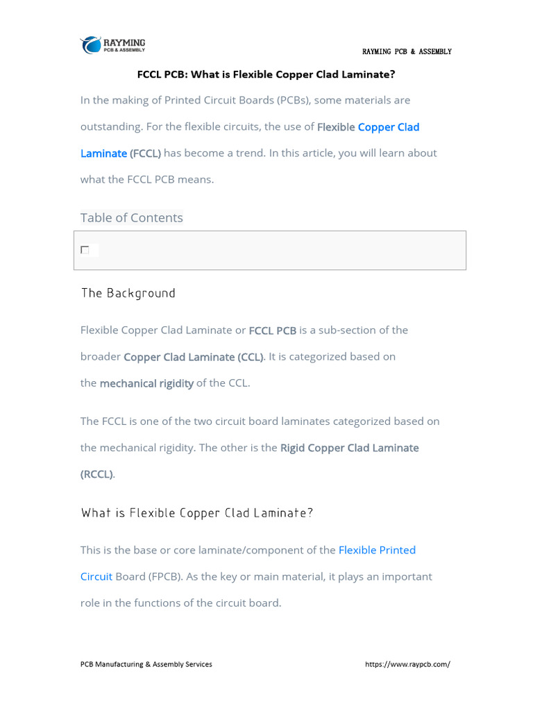 FCCL PCB What Is Flexible Copper Clad Laminate | PDF | Printed Circuit Board | Engineering