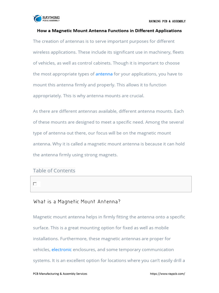 How A Magnetic Mount Antenna Functions in Different Applications | PDF ...
