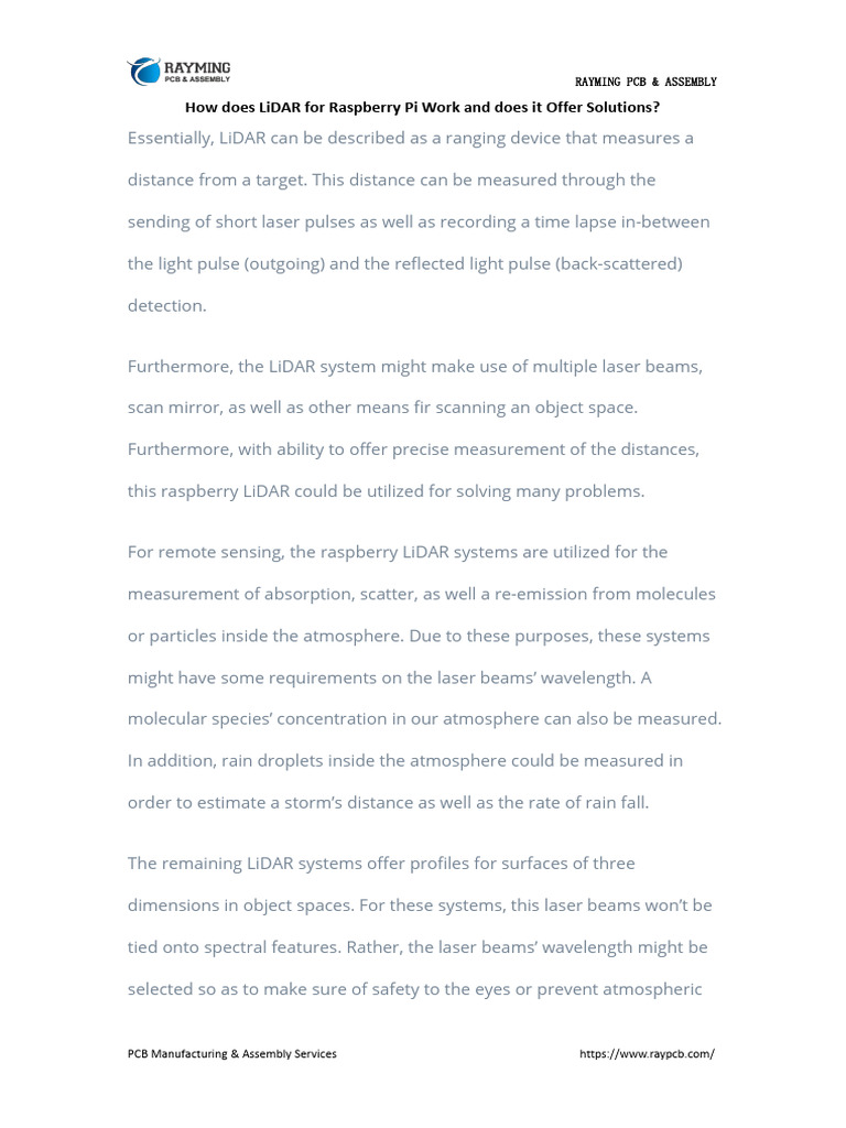 How Does Lidar For Raspberry Pi Work And Does It Offer Solutions Pdf 3348