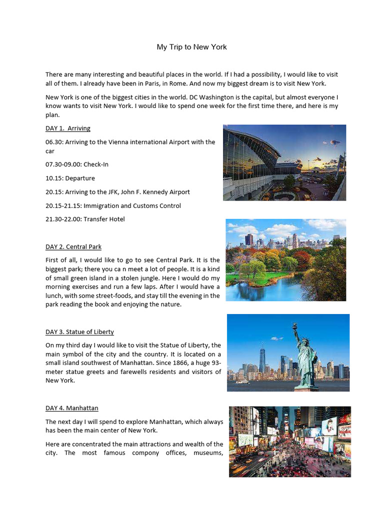 My Trip To New York | PDF | New York City