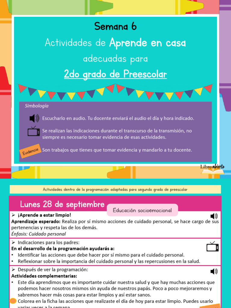 Sexta Semana Aprende en Casa 2do Preescolar | PDF | Educación de la ...