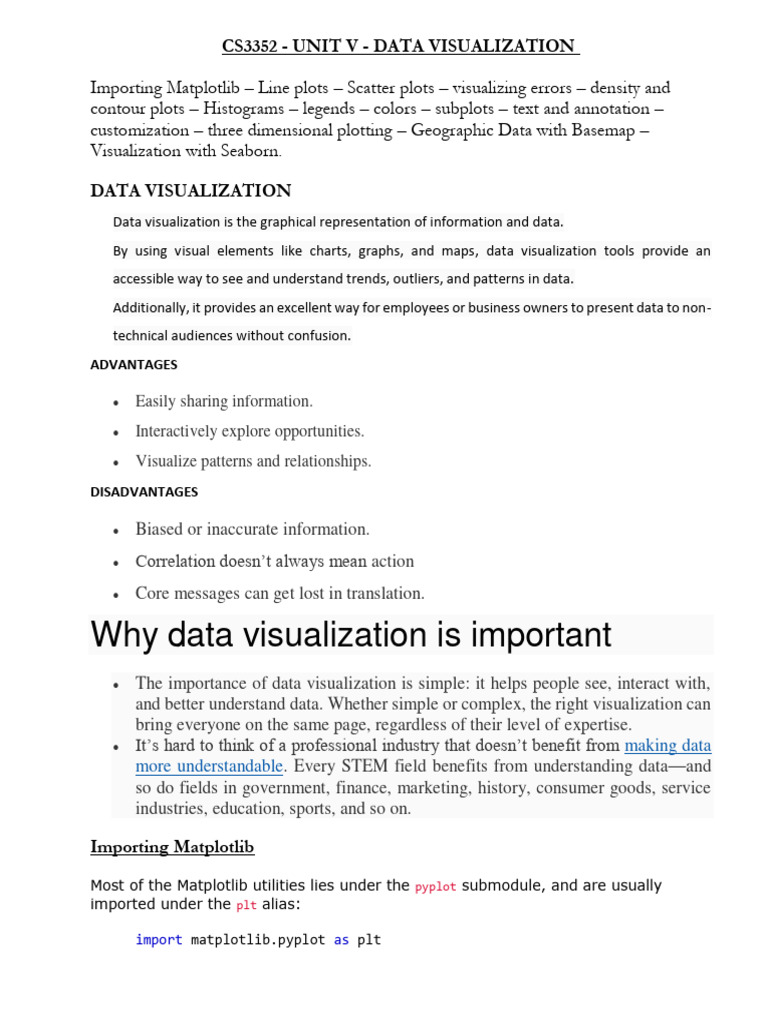 Unit V Data Visualization | PDF | Parameter (Computer Programming) | Histogram