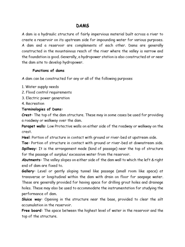 Dams | PDF | Dam | River