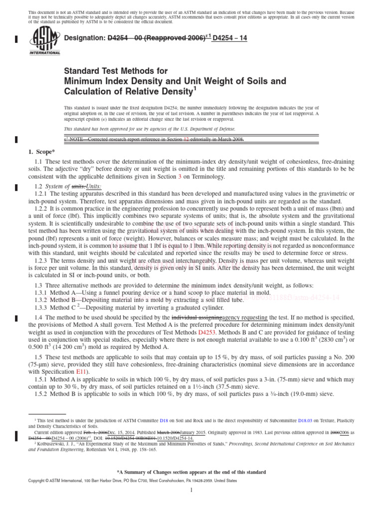 Astm D4254 14 | PDF | Density | Weight