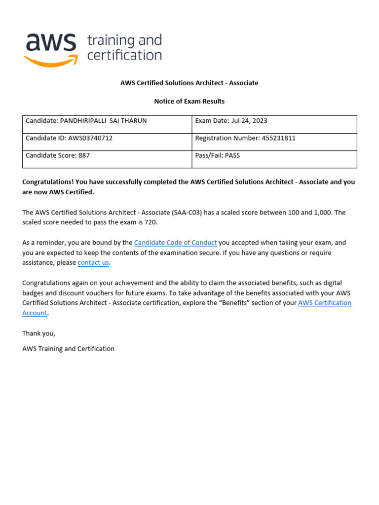 AWS Certified Solutions Architect - Associate | PDF | Architect ...