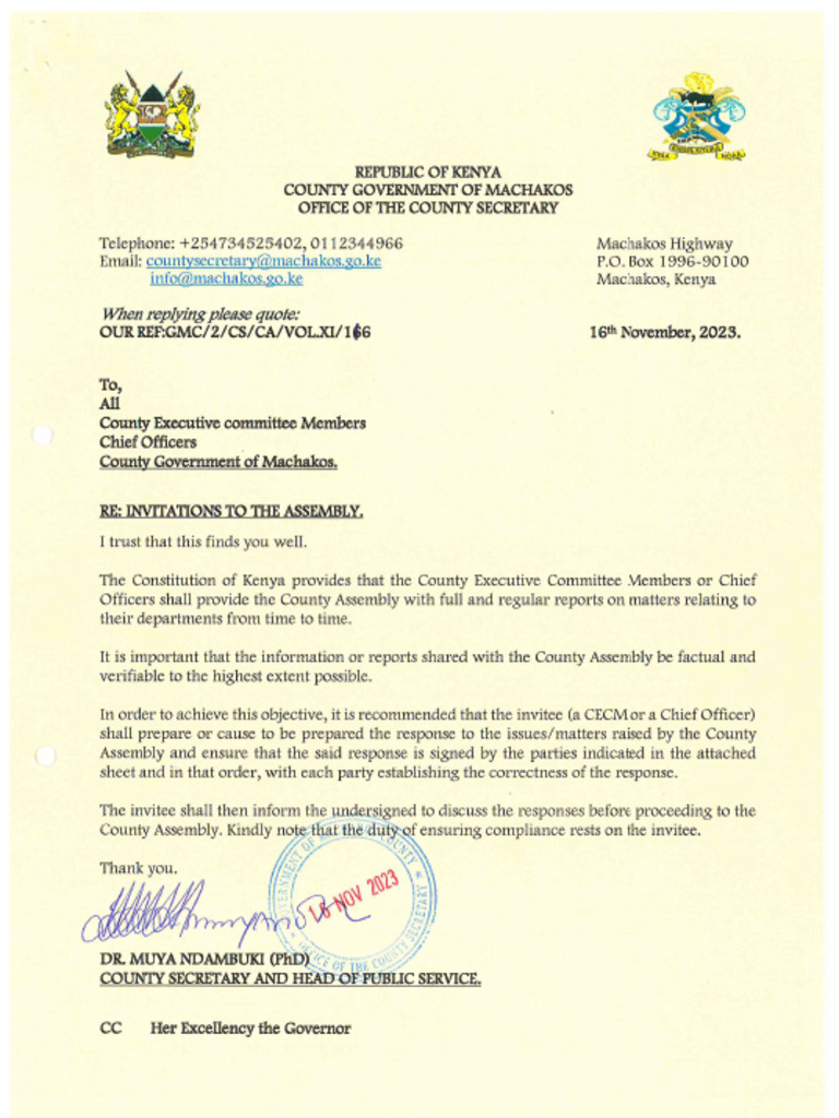 All CECs & COs - Invitations To The Assembly | PDF