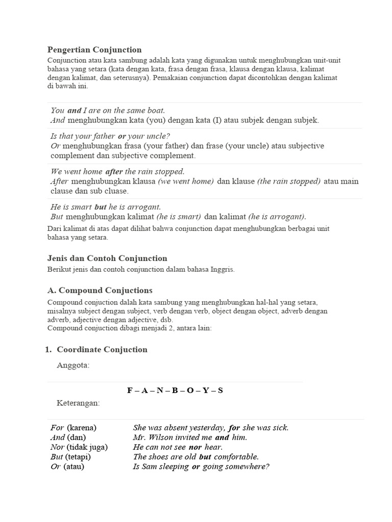 CONJUNCTION | PDF