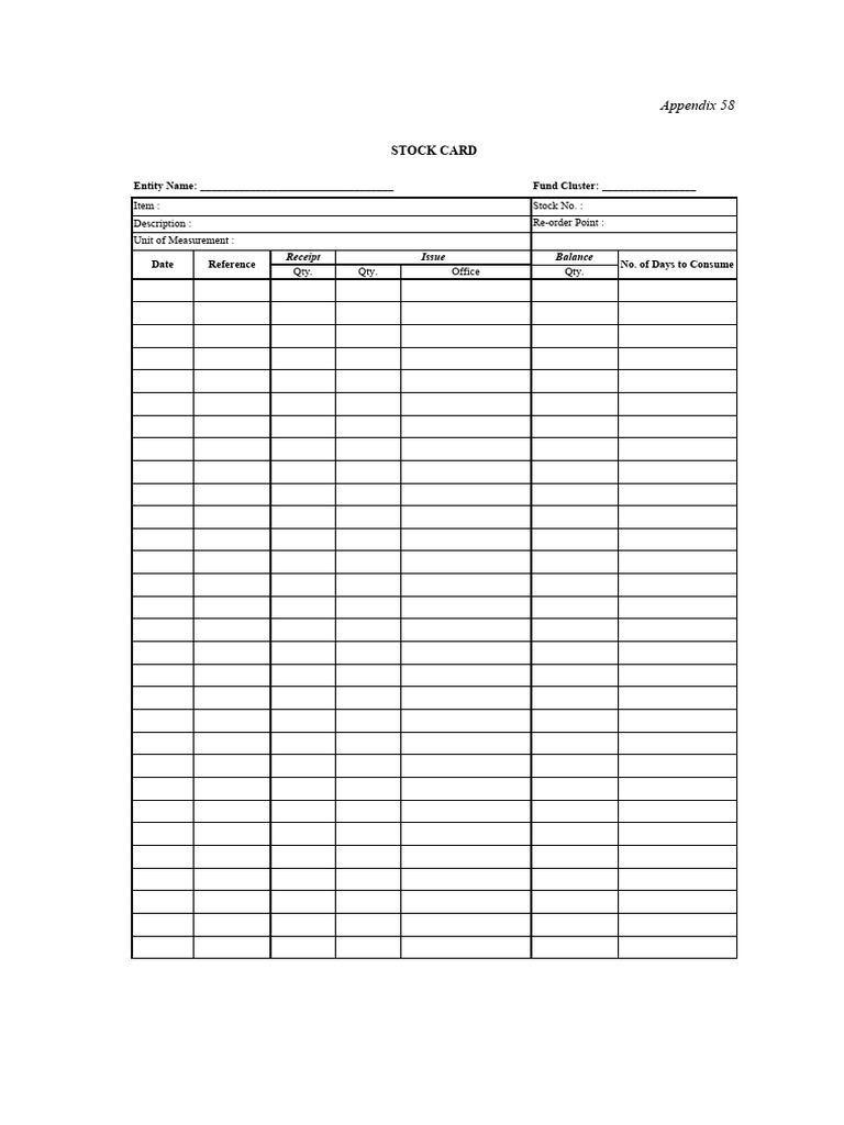 Stock Card Template for Inventory Tracking | PDF