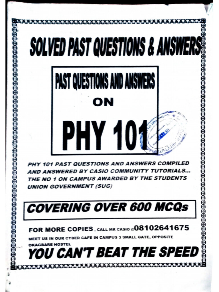 Phy101 230309 211534-1 | PDF