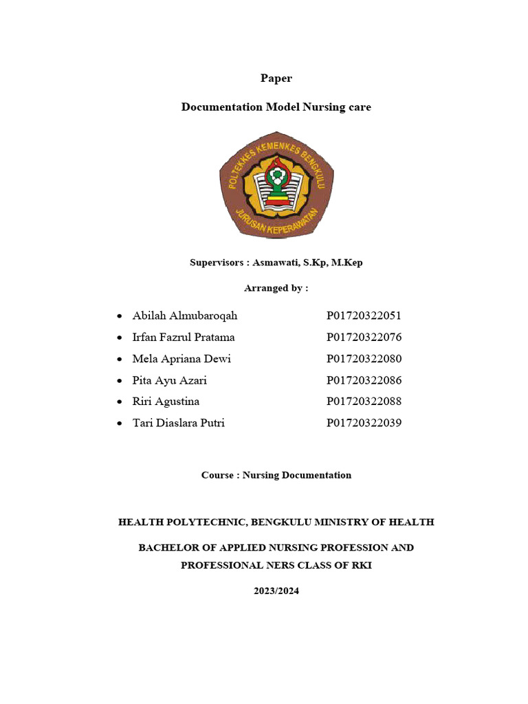 Paper Dokumentasi Kelompok 2 (Benar B.ing) | PDF | Nursing | Patient